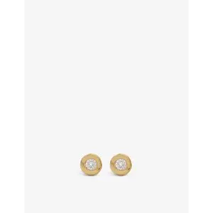 Monica Vinader Linear 18ct Yellow Vermeil And White Diamond Stud Earrings - Gold