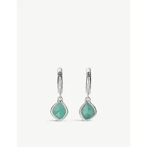 Monica Vinader Siren Sterling And Amazonite Hoop Earrings - Silver