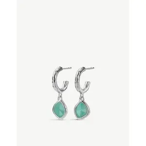Monica Vinader Siren Sterling And Amazonite Hoop Earrings - Silver