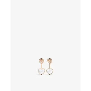 Chopard Happy Hearts Diamond And Mother-of-pearl Earrings - Rose Gold