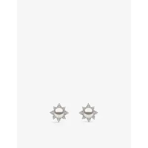 Yoko London Trend 18ct White-gold Diamond And Freshwater Pearl Earrings - White Gold