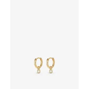 Monica Vinader 18ct Yellow Gold-plated Vermeil Sterling Silver And Topaz Huggie Earrings