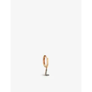LA MAISON COUTURE X Selda Initial Diamond Huggie Earring - Rose Gold