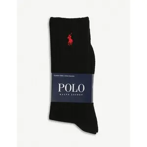 Polo Ralph Lauren Polo Ralph Lauren Ribbed Cotton-Blend Socks Black