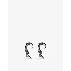 SHAUN LEANE Hooked Pearl Rhodium-plated Sterling Silver Earrings - Black Rhodium