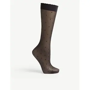 Falke Polka Dot Knee-high Knitted Socks - 3009 Black