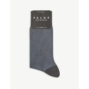 Falke Fine Shadow Cotton-Blend Socks Grey Blue
