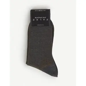 Falke Fine Shadow Cotton-Blend Socks Grey Melange