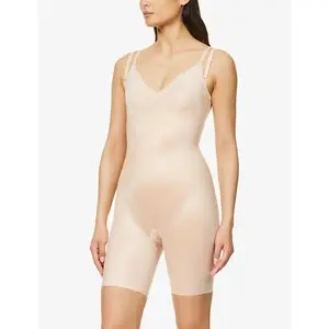 Spanx Shape™ Invisible Open-bust Mid-thigh Bodysuit - Champagne Beige