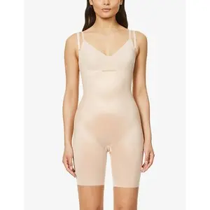 Spanx Shape™ Invisible Open-bust Mid-thigh Bodysuit - Champagne Beige