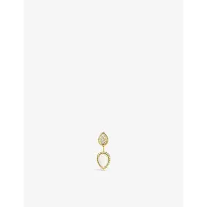 Boucheron Serpent Bohème 18ct Yellow Gold, Diamond, And Mother-of-pearl Single Earring - White