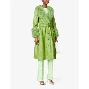 Saks Potts Shearling-trimmed Leather Coat