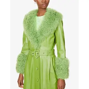 Saks Potts Shearling-trimmed Leather Coat