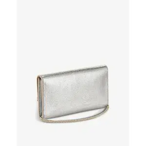 JIMMY CHOO Emmie Glitter Leather Clutch - Champagne