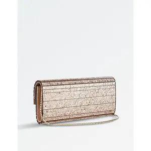 JIMMY CHOO Sweetie Glitter Acrylic Clutch - Ballet Pink