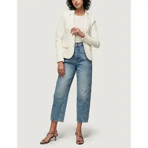 Whistles Single-breasted Cotton-jersey Jacket - Cream