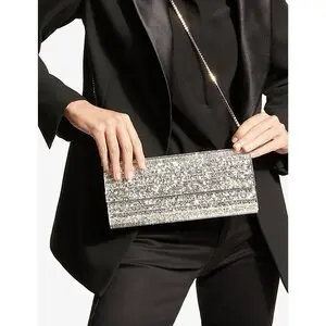 JIMMY CHOO Sweetie Glitter Acrylic Clutch - Champagne