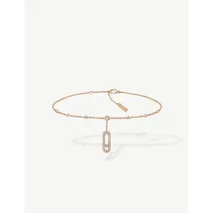 Messika Messika Move Uno 18ct Rose Gold And Diamond Anklet Pink