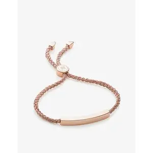 Monica Vinader Linear 18ct Rose -plated Woven Friendship Bracelet - Gold