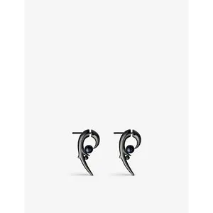 SHAUN LEANE Hooked Pearl Rhodium-plated Earrings - Black Rhodium