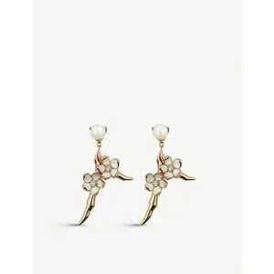 SHAUN LEANE Cherry Blossom Diamond Drop Earrings - Yellow Gold