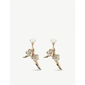 SHAUN LEANE Cherry Blossom Diamond Drop Earrings