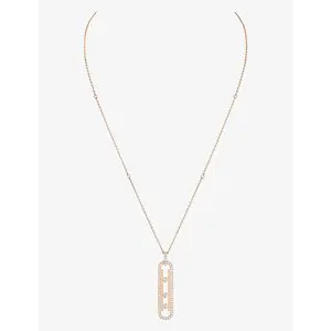 Messika Move 10th 18ct Rose Gold Diamond Pendant Necklace - Pink Gold