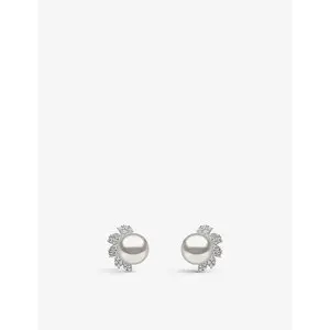 Yoko London Yoko London Trend 18ct White-Gold Diamond And Freshwater Pearl Earrings White Gold