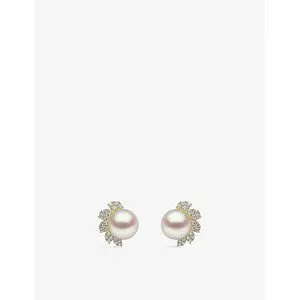 Yoko London Trend 18ct White-gold Diamond And Freshwater Pearl Earrings - Yellow Gold