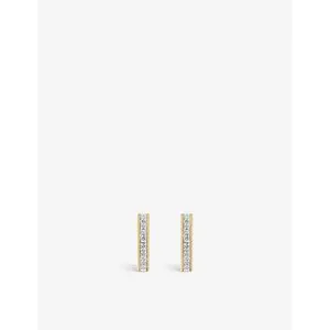 Monica Vinader Signature Skinny Recycled Diamond Stud Earrings - Gold