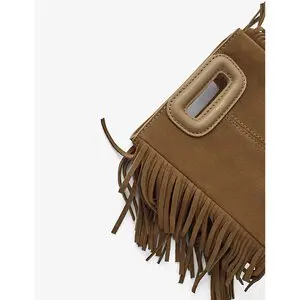 Maje Mini M Tassel-trimmed Suede Shoulder Bag