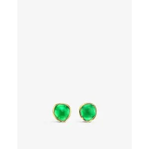 Monica Vinader Siren Green Onyx Stud Earrings - Gold