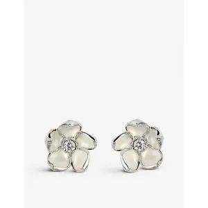 SHAUN LEANE Cherry Blossom Diamond Stud Earrings - Silver