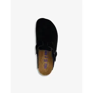BIRKENSTOCK Boston Buckle-embellished Suede Sandals - Black