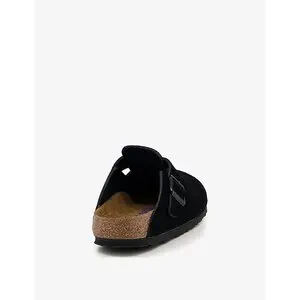 BIRKENSTOCK Boston Buckle-embellished Suede Sandals - Black