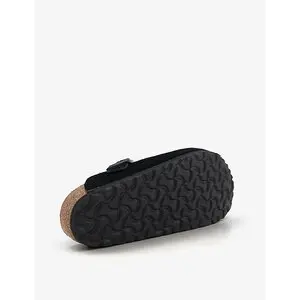 BIRKENSTOCK Boston Buckle-embellished Suede Sandals - Black
