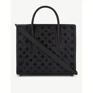CHRISTIAN LOUBOUTIN Paloma S Medium Loubinthesky Leather Tote Bag - Black/ultra