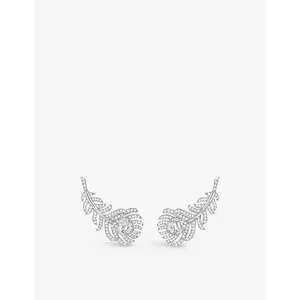 Boucheron Plume De Paon 18ct White-gold Diamond Earrings - Silver