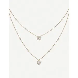 Messika My Twin Rose Gold And Diamond Necklace Pink