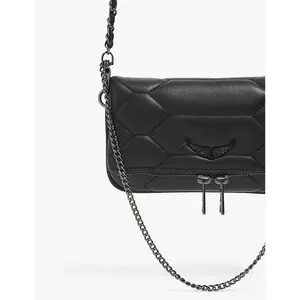 Zadig&Voltaire Rock Nano Leather Crossbody Bag - Noir