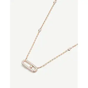 Messika Move Uno Pavé 18ct Rose-gold Diamond Necklace - Pink
