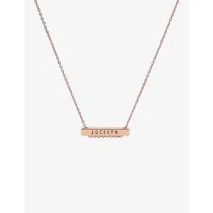 LITTLESMITH Personalised Rose -plated Bar Necklace - Gold