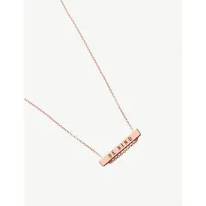 LITTLESMITH Personalised Rose -plated Bar Necklace