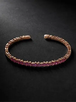 SUZANNE KALAN 18-karat Rose Gold Sapphire Cuff - Pink