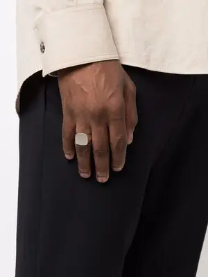 Tom Wood Cushion Satin Square Ring - Silver