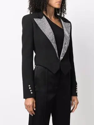 Philipp Plein Crystal-embellished Cropped Blazer