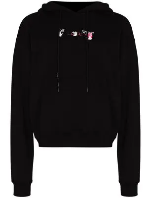 Off-White Acrylic Arrow Drawstring Hoodie