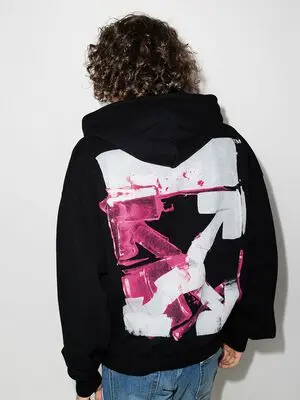 Off-White Acrylic Arrow Drawstring Hoodie