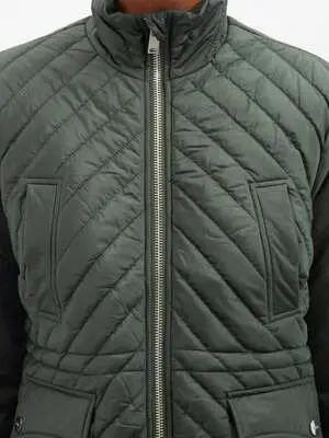 GANNI Ganni - High-neck Padded-shell Jacket - Womens - Dark Green - Dark Green