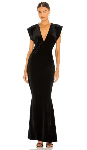 Norma Kamali V Neck Rectangle Gown